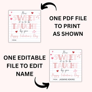 Printable Teacher Valentine Card, Sweet Teacher, Classroom Valentine ...