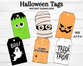 Squishy Halloween Treat Topper Kids Halloween Favor Tag Squishy Favor ...