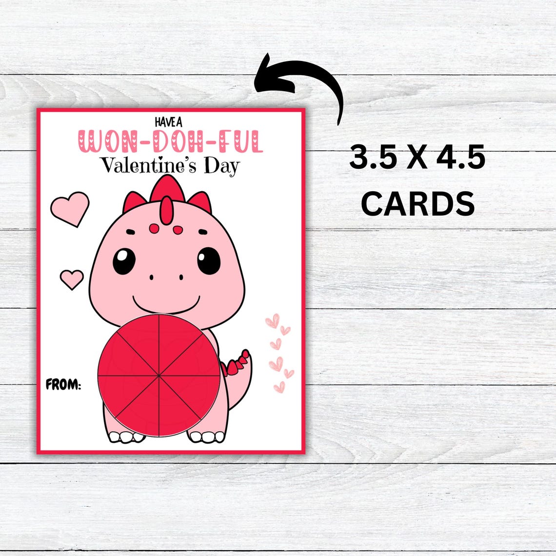 Kids Valentine Play Dough Cards, Doh Gift, Dinosaur Play Dough Holder ...