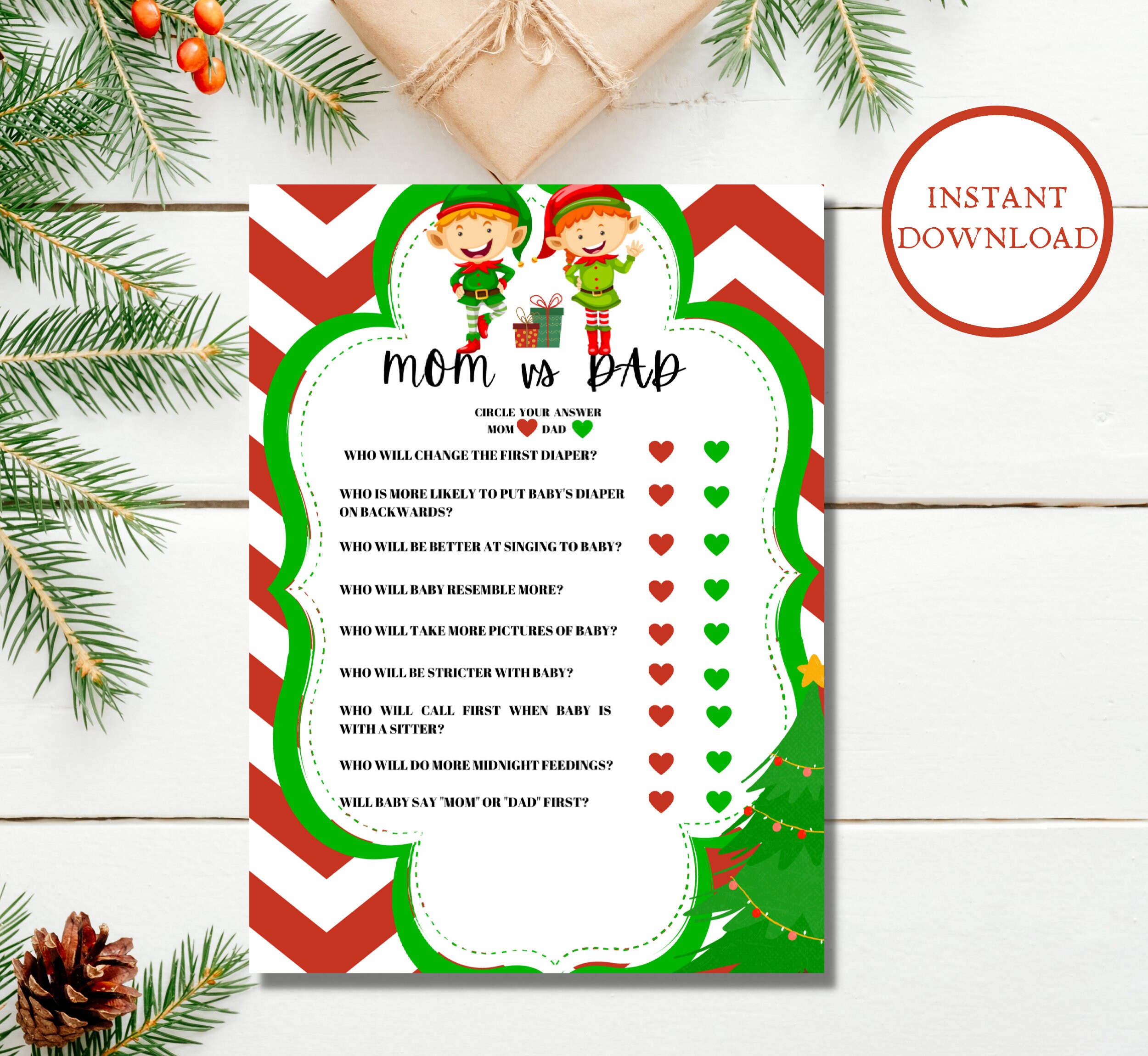 Baby Gender Reveal Printable Games in the Elf Theme Are Perfect for ...