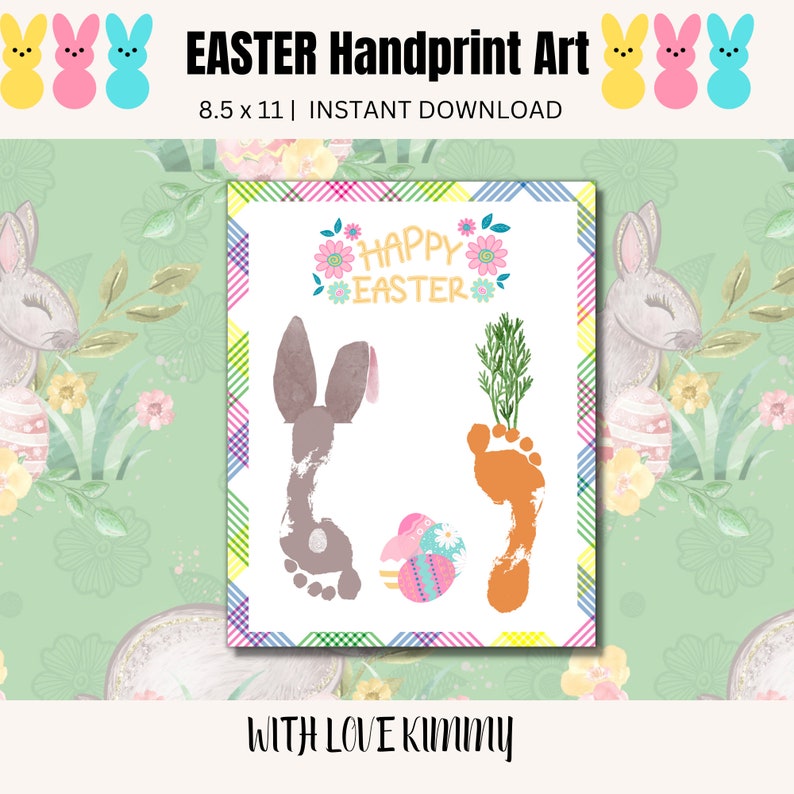 Easter Handprint Footprint Craft Printable, Preschool Craft, Easter ...