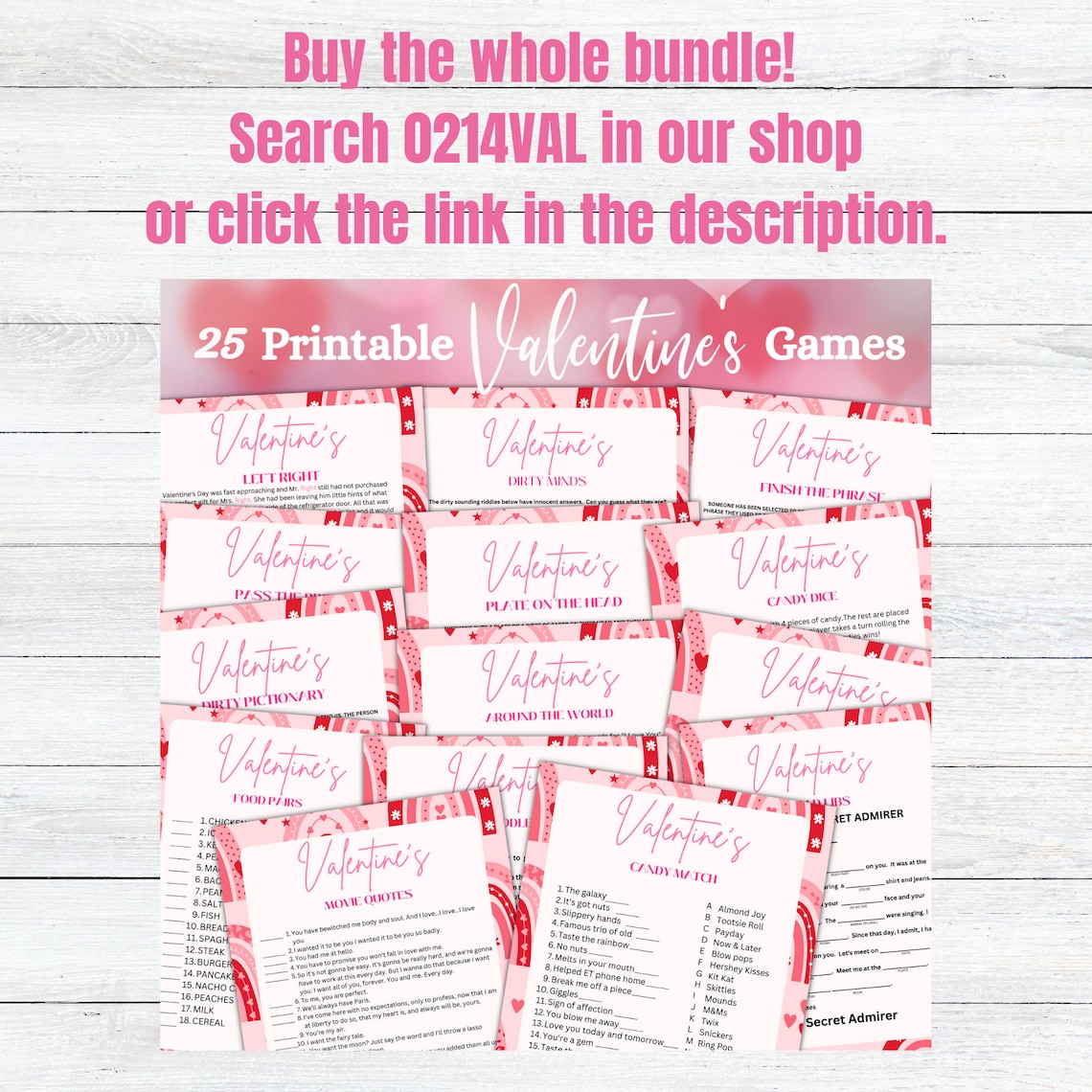 Printable Valentine's Day Game, Bingo Game and Activity Adult Games ...