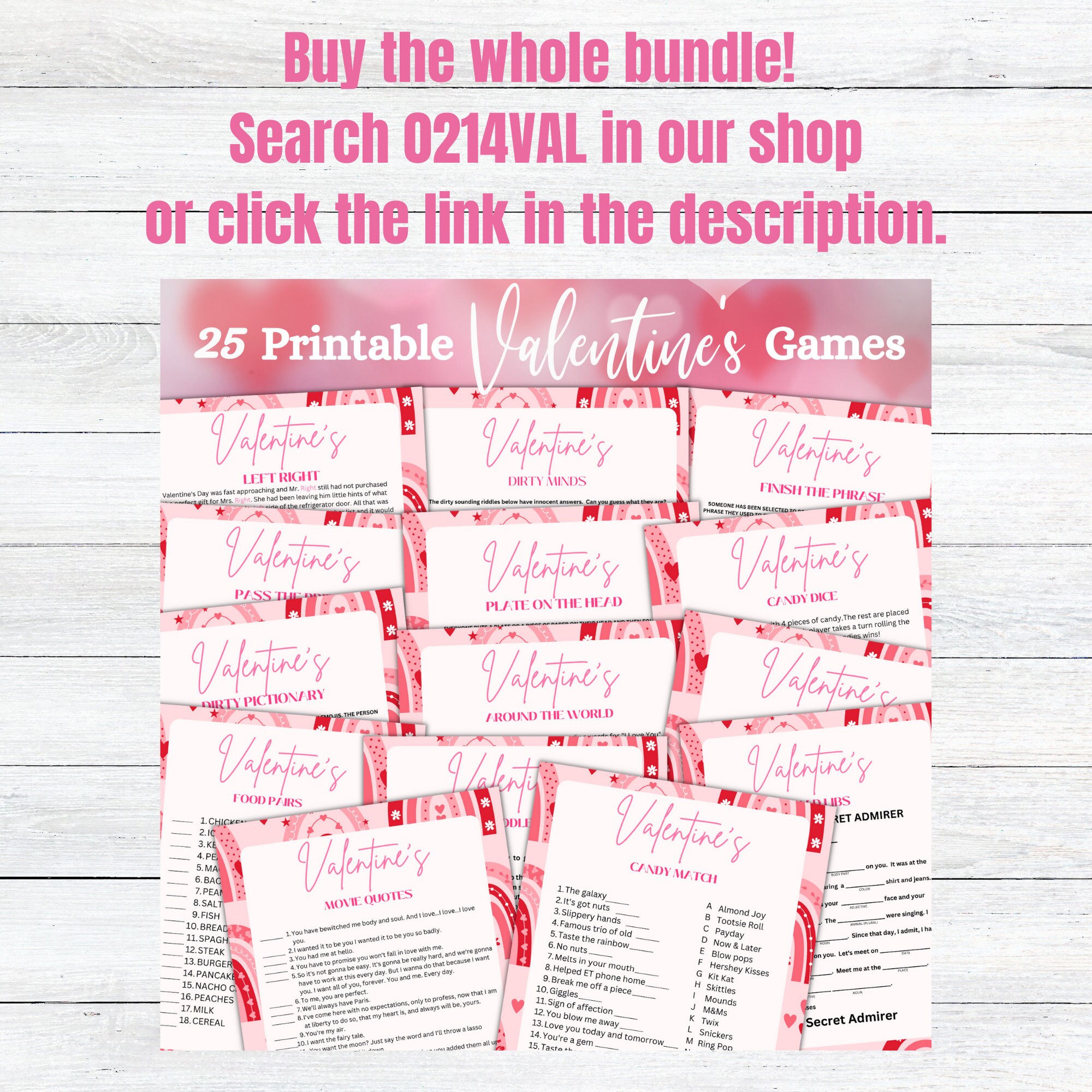 Printable Valentine's Day Game, Bingo Game and Activity Adult Games ...