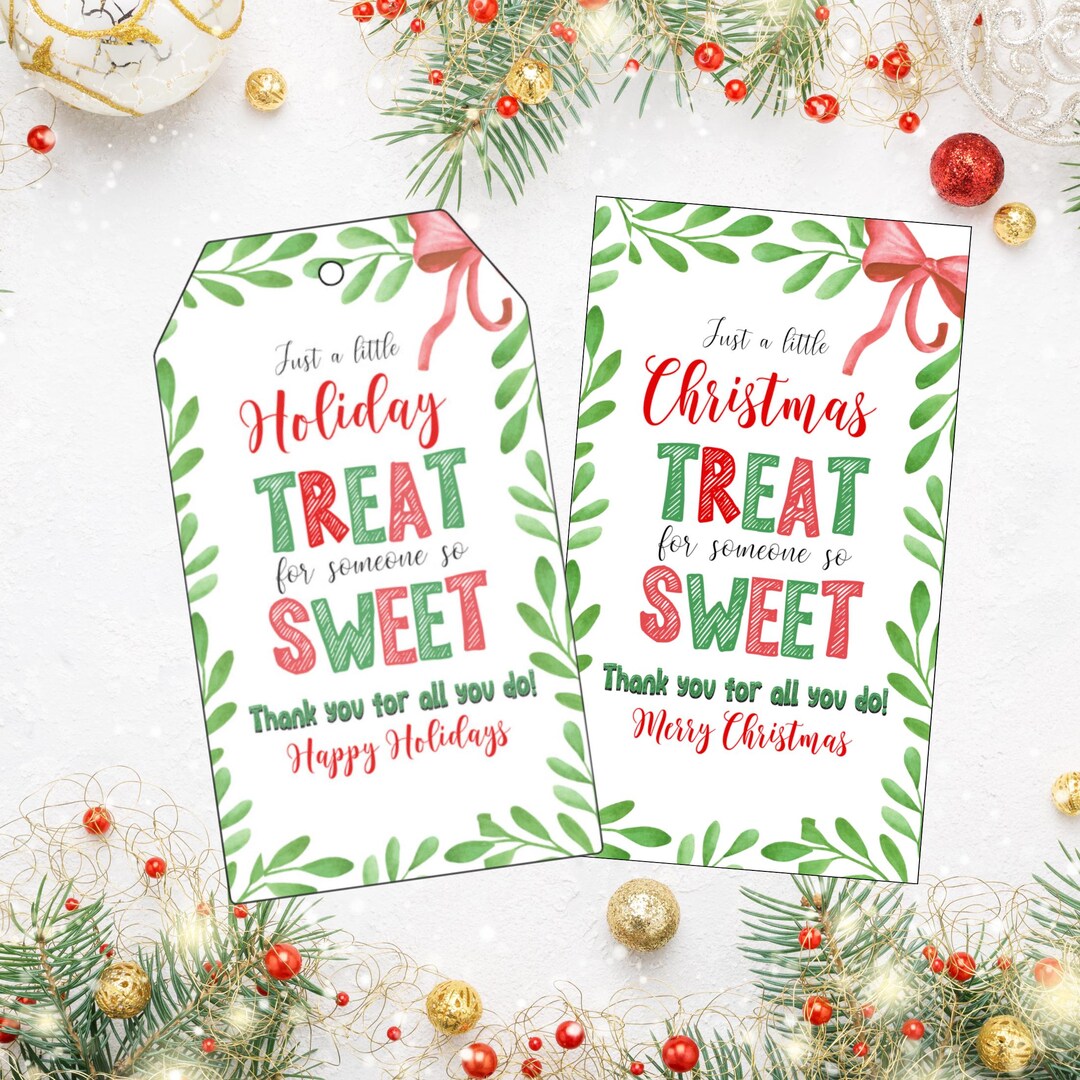 Christmas Thank You Gift Tags, Christmas Gift Tags, Holiday Thank You ...
