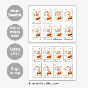 Thanksgiving Pie Appreciation Printable Gift Tags, Fall Pie Tag ...