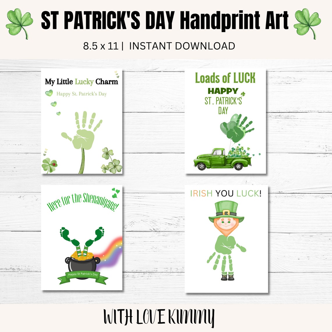 St Patricks' Day Handprint Footprint Craft Printable - Etsy