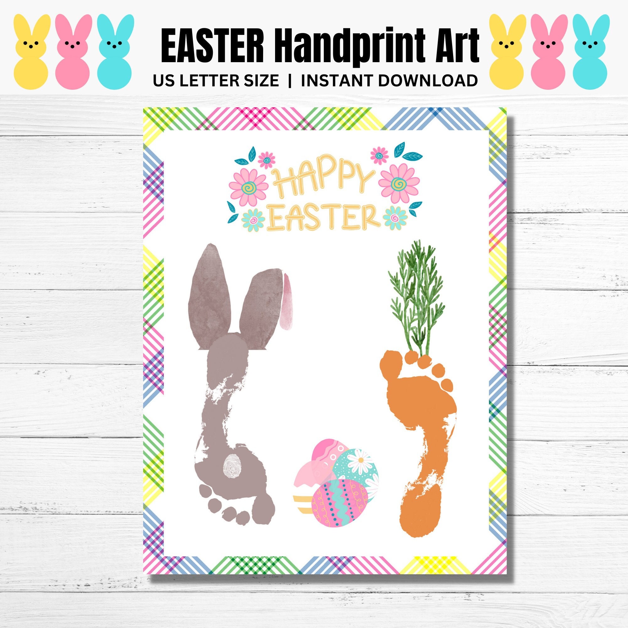 Easter Handprint Footprint Craft Printable, Preschool Craft, Easter ...