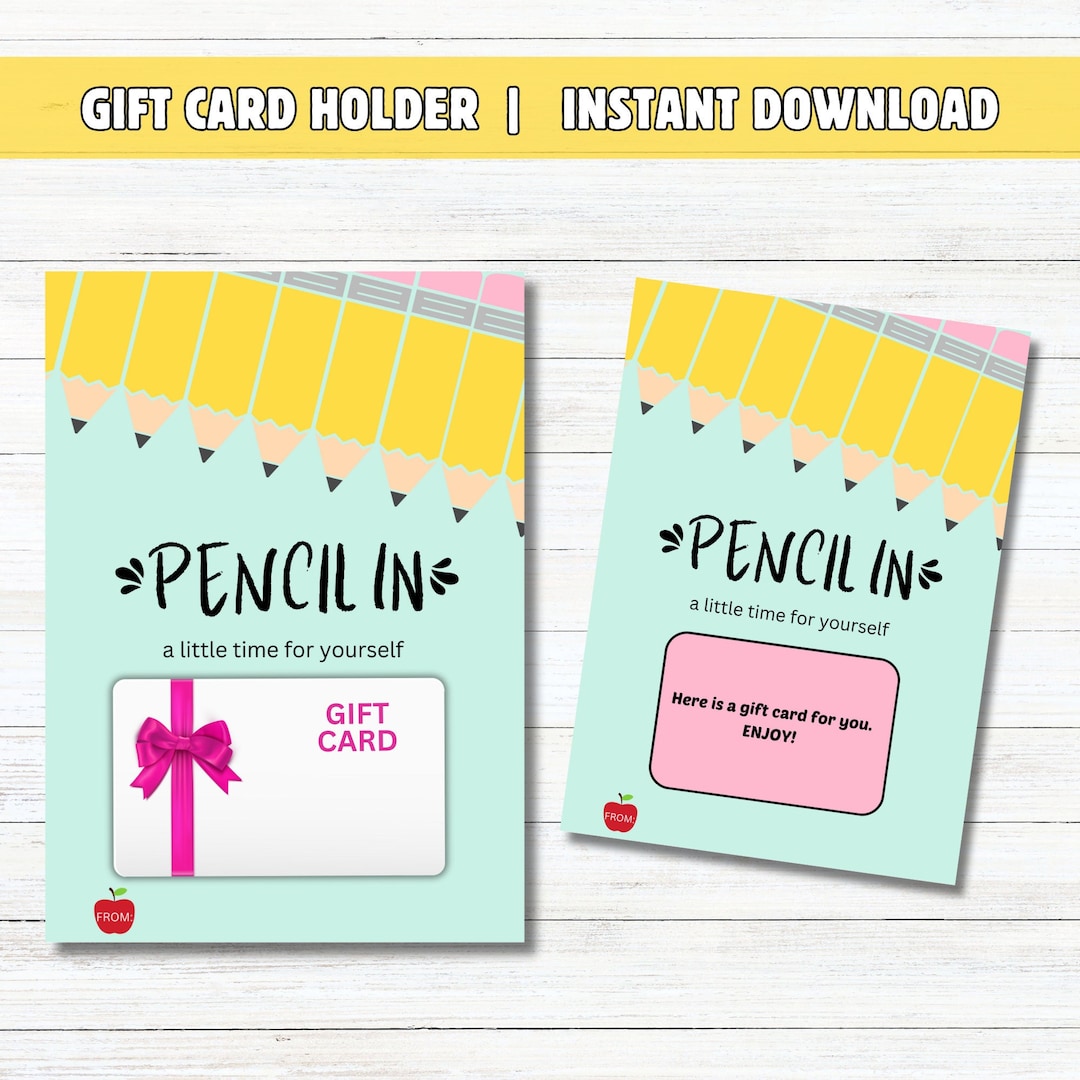 Teacher Appreciation Printable Gift Card Holder, Teacher Gift Card ...