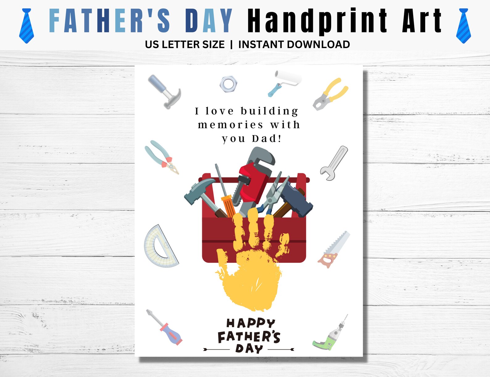 Father's Day Handprint Activity, Father's Day Printable, Happy Father's ...