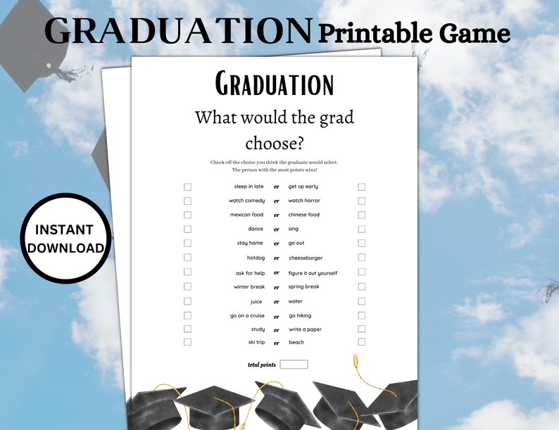 Printable Graduation Games, Selfie Scavenger Hunt 2024 Graduation Games ...