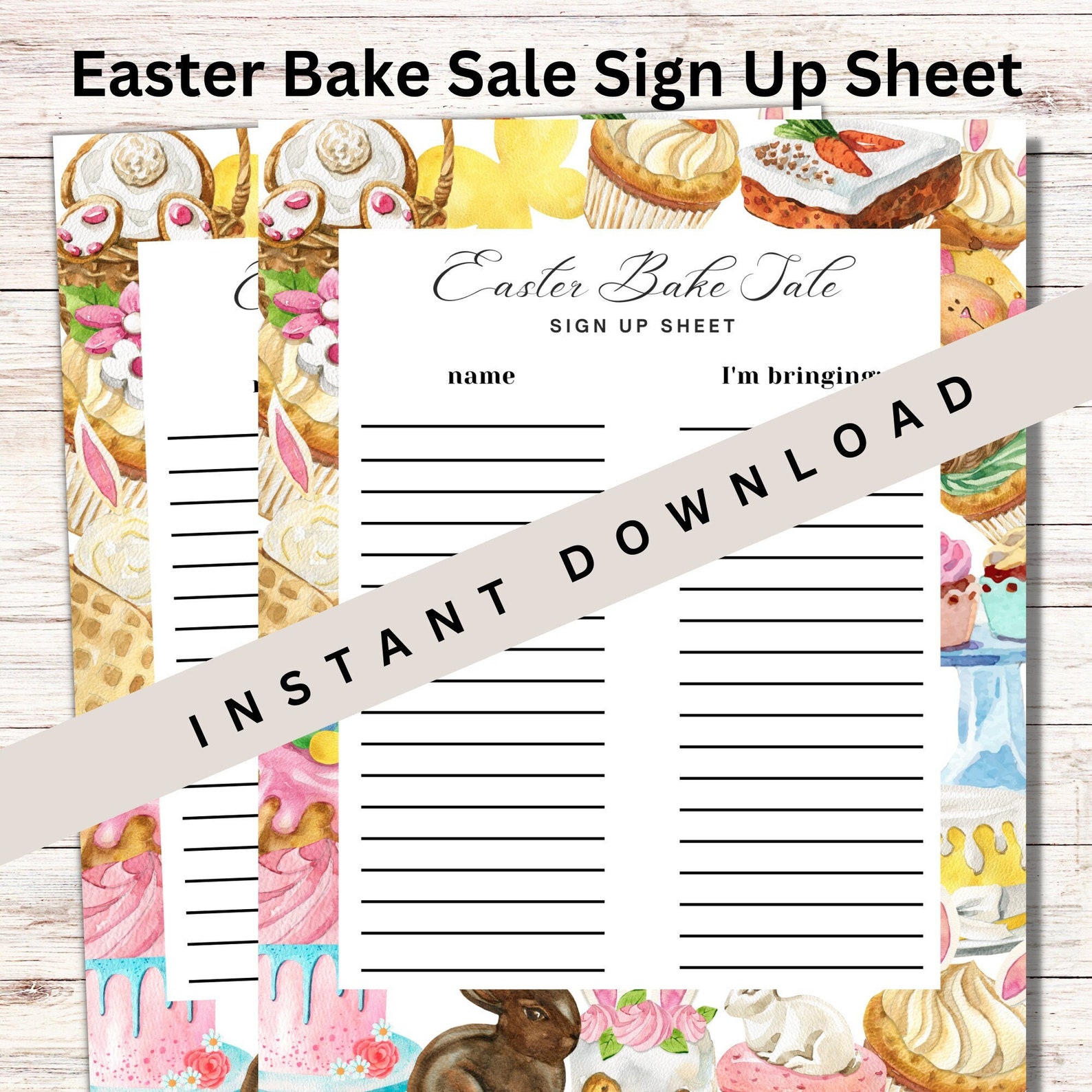 EASTER Bake Sale Sign up Sheet, Holiday Bake Sale Sheet, Church Potluck ...