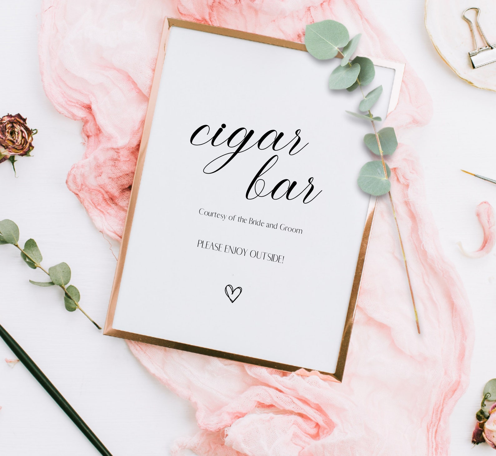 Printable Wedding Cigar Bar Sign | Modern Wedding Signs Template ...