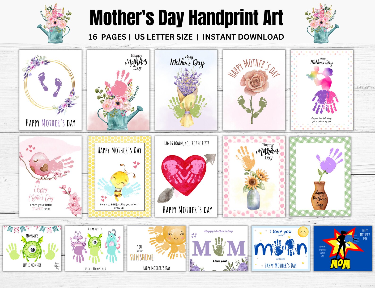 Mother's Day Handprint Activity, Mother's Day Printable, Happy Mother's ...