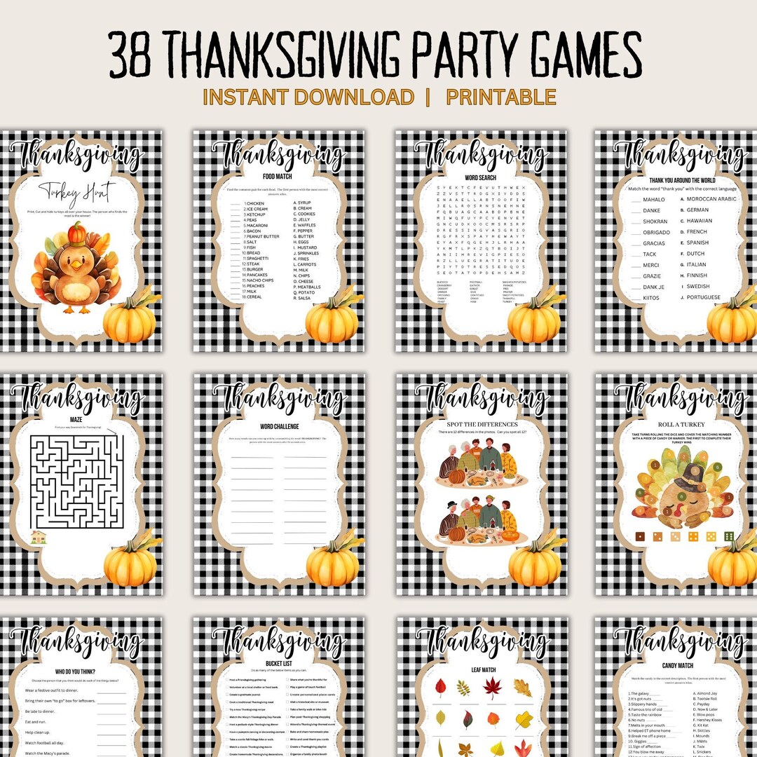 Thanksgiving Game Bundle, Thanksgiving Games, Thanksgiving Games for ...