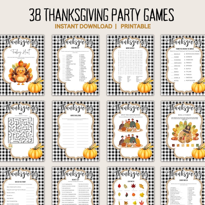Thanksgiving Game Bundle Thanksgiving Games Thanksgiving - Etsy