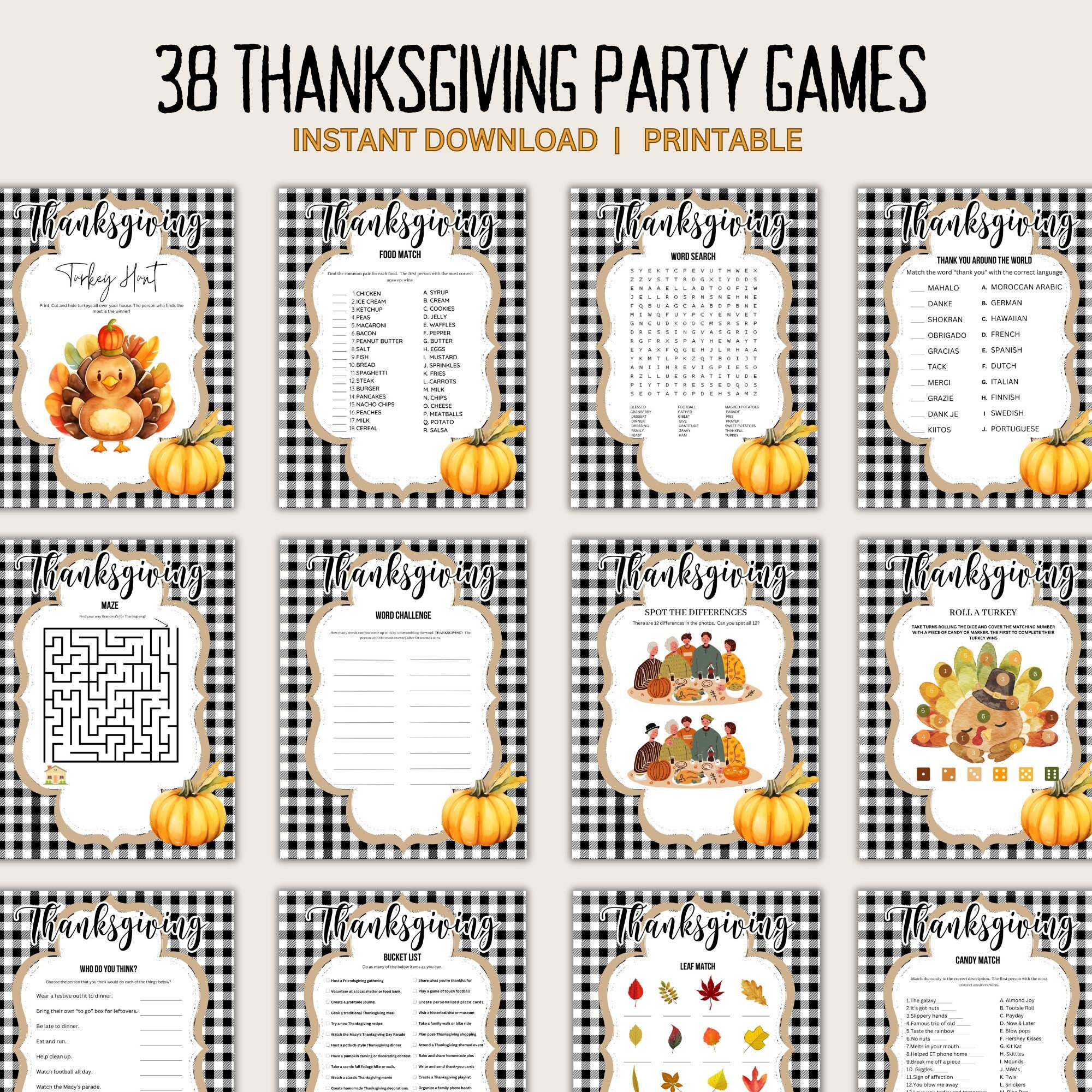 Thanksgiving Game Bundle, Thanksgiving Games, Thanksgiving Games for ...