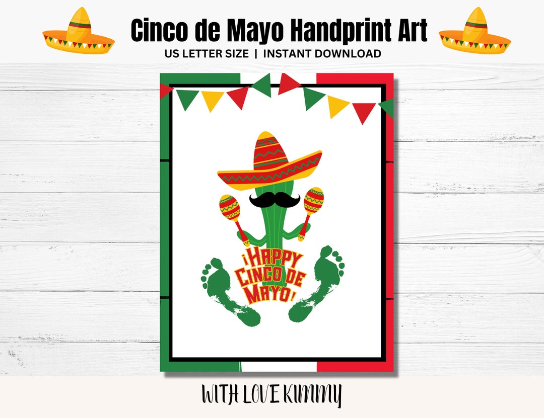 Cinco De Mayo Craft, Cinco De Mayo Handprint and Footprint, Printable ...