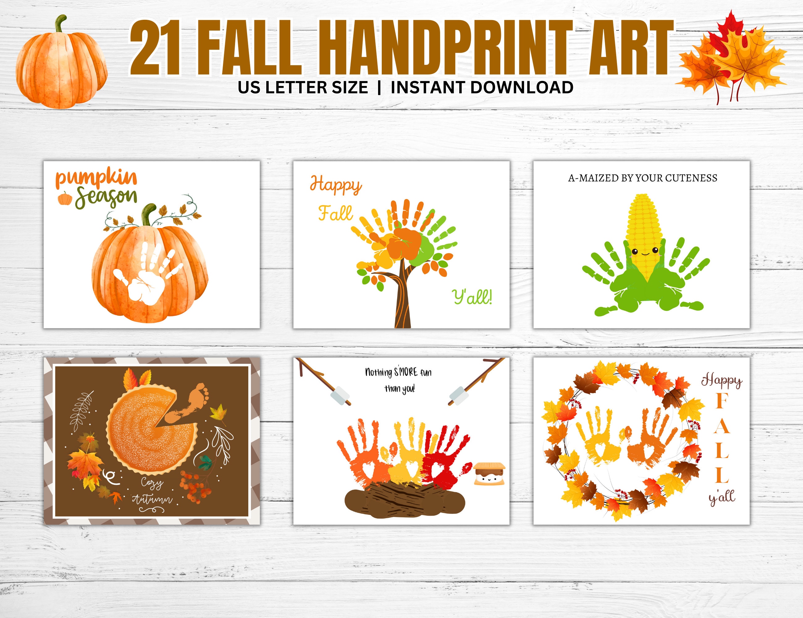 Fall Handprint Art Fall Craft Kids Handprint Art Craft Fall - Etsy
