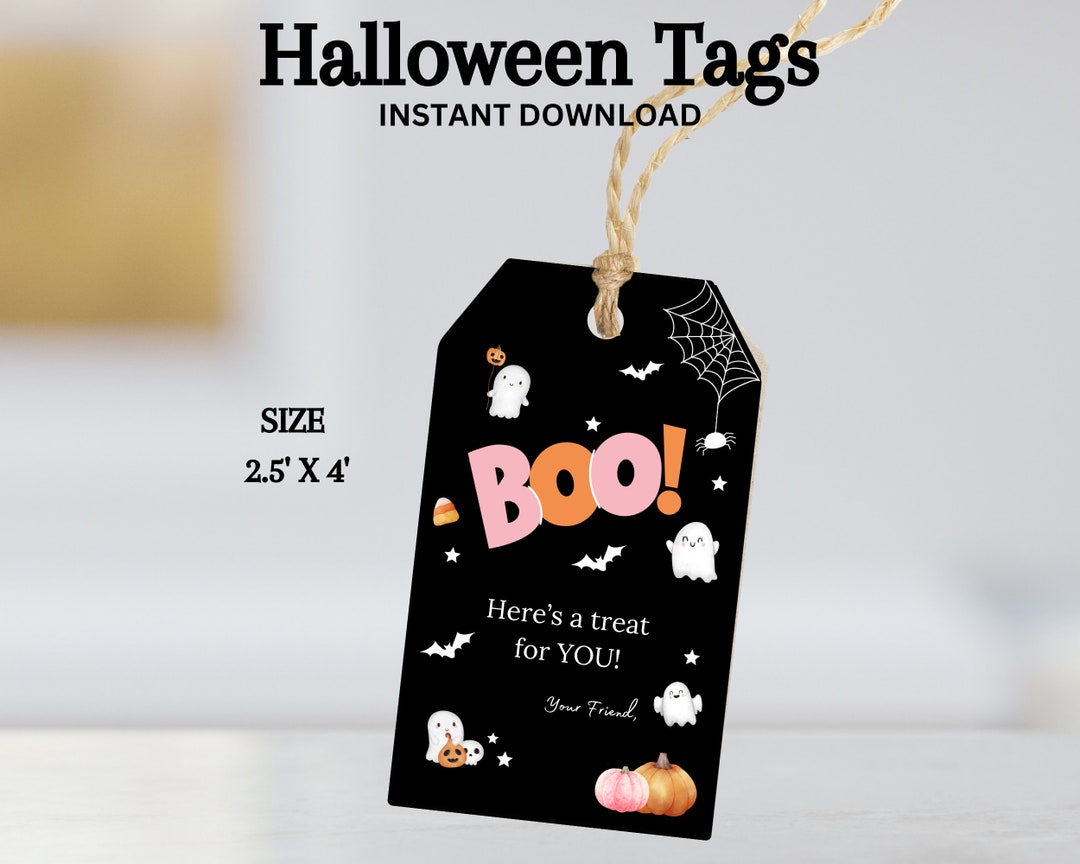 Halloween Gift Tag, Halloween Party Favor Tags, Kids Halloween Treat ...