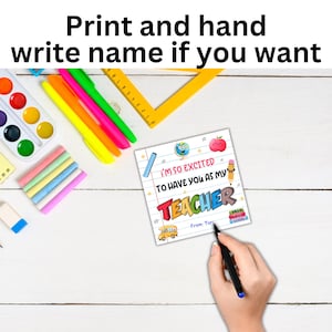 First Day of School Teacher Gift Tag From Student, Teacher Appreciation ...