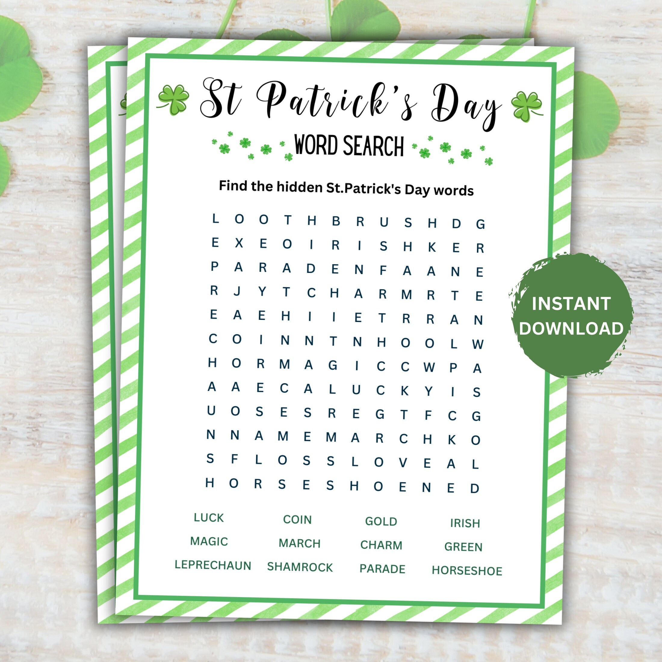 Printable St Patrick's Day Word Search Game, St Paddy's Day Game ...