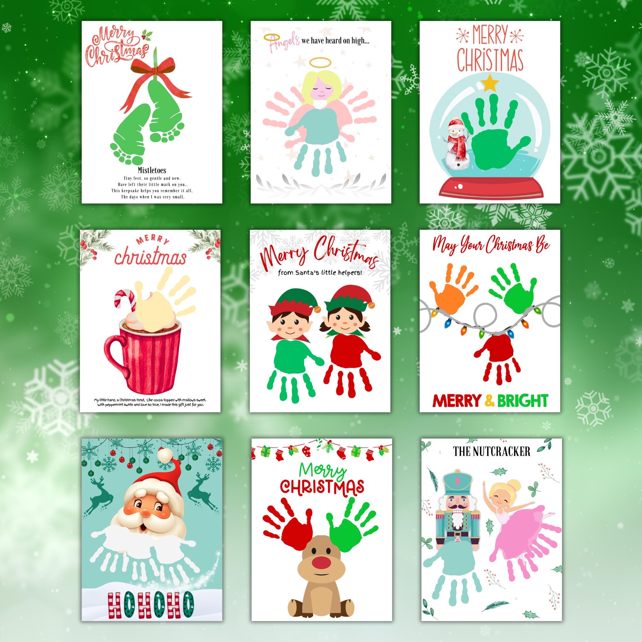Christmas Handprint Craft Printable Bundle, Christmas Preschool Craft ...