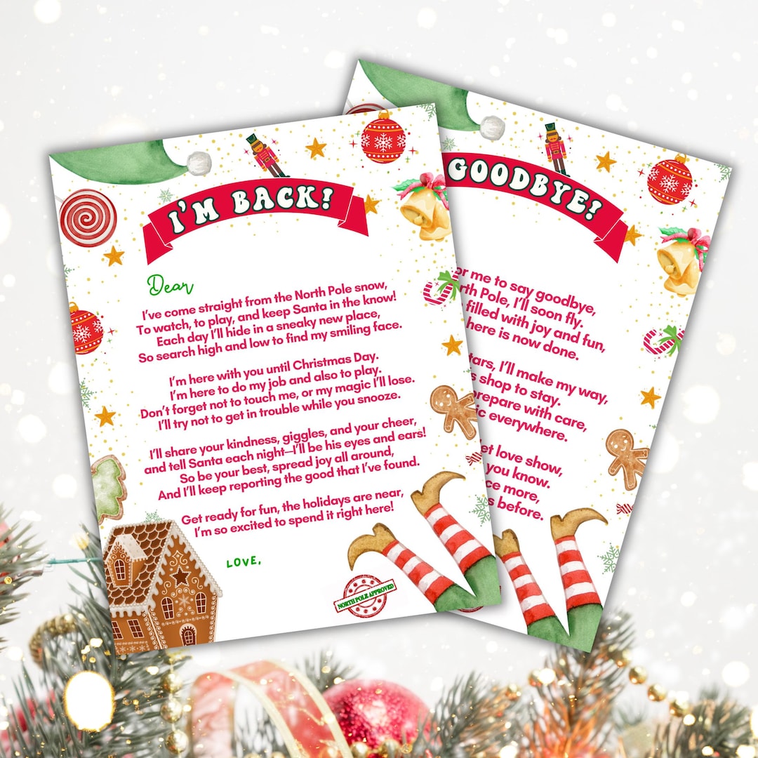 Editable Elf Arrival Letter, Return Letter, Christmas Elf I'm Back, Elf ...