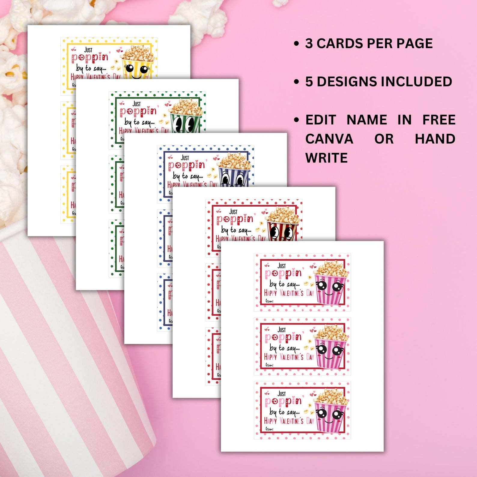 Valentines Poppin by Gift Tags, Class Poppin Valentines Tags, School ...