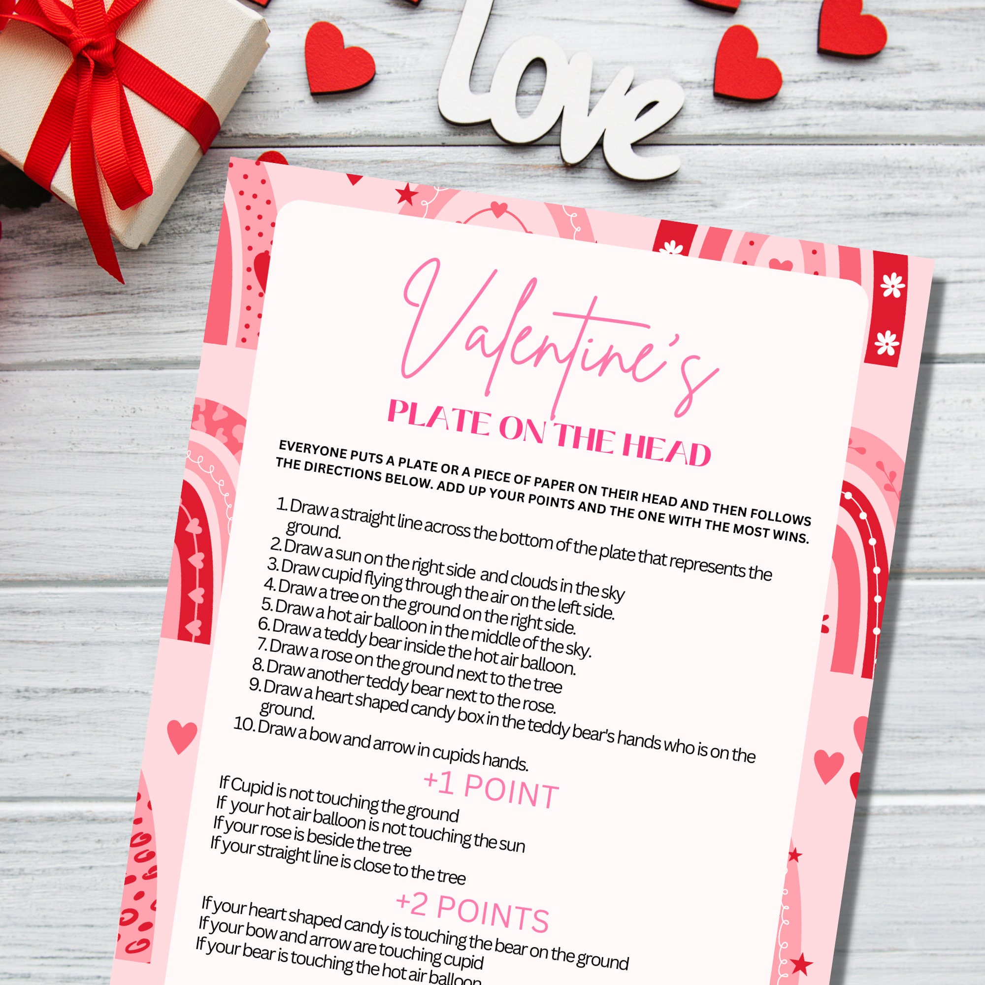 Printable Valentine's Day Game, Plate on the Head Game and Activity ...