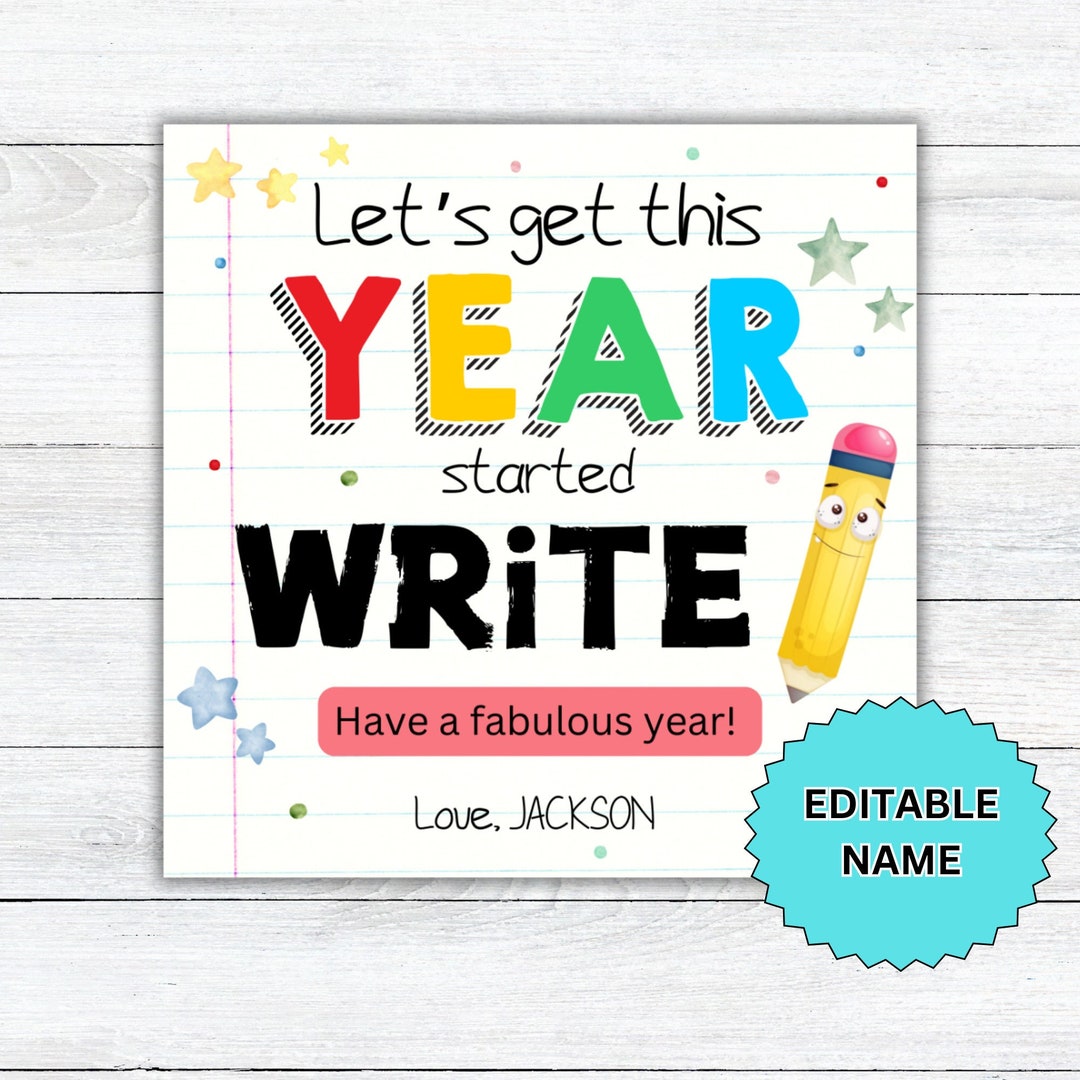 Editable Back to School Gift Tag, Year Started Write Student Gift ...
