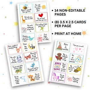 Printable Lunch Box Note Card Letters for Kids, Back to School ...