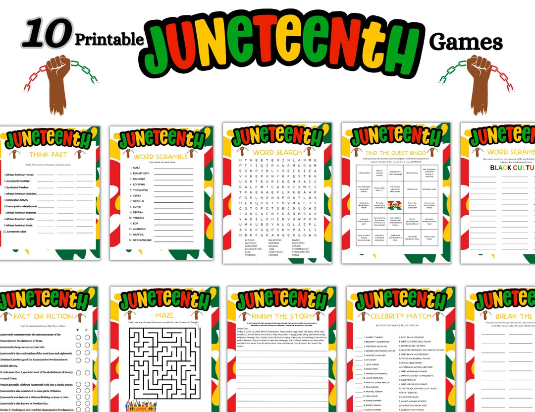 Juneteenth Game Bundle Juneteenth Activity Black History - Etsy
