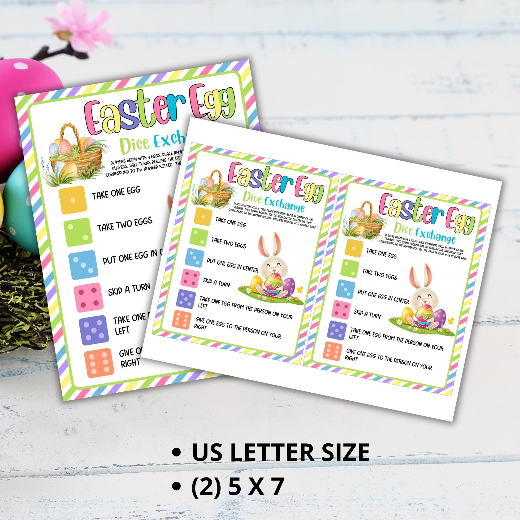 Dice Easter Egg Exchange Game, Easter Dice Game, Kids Adults Family ...