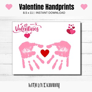 Valentine Handprint Craft Printable Bundle, Valentine Preschool Craft ...