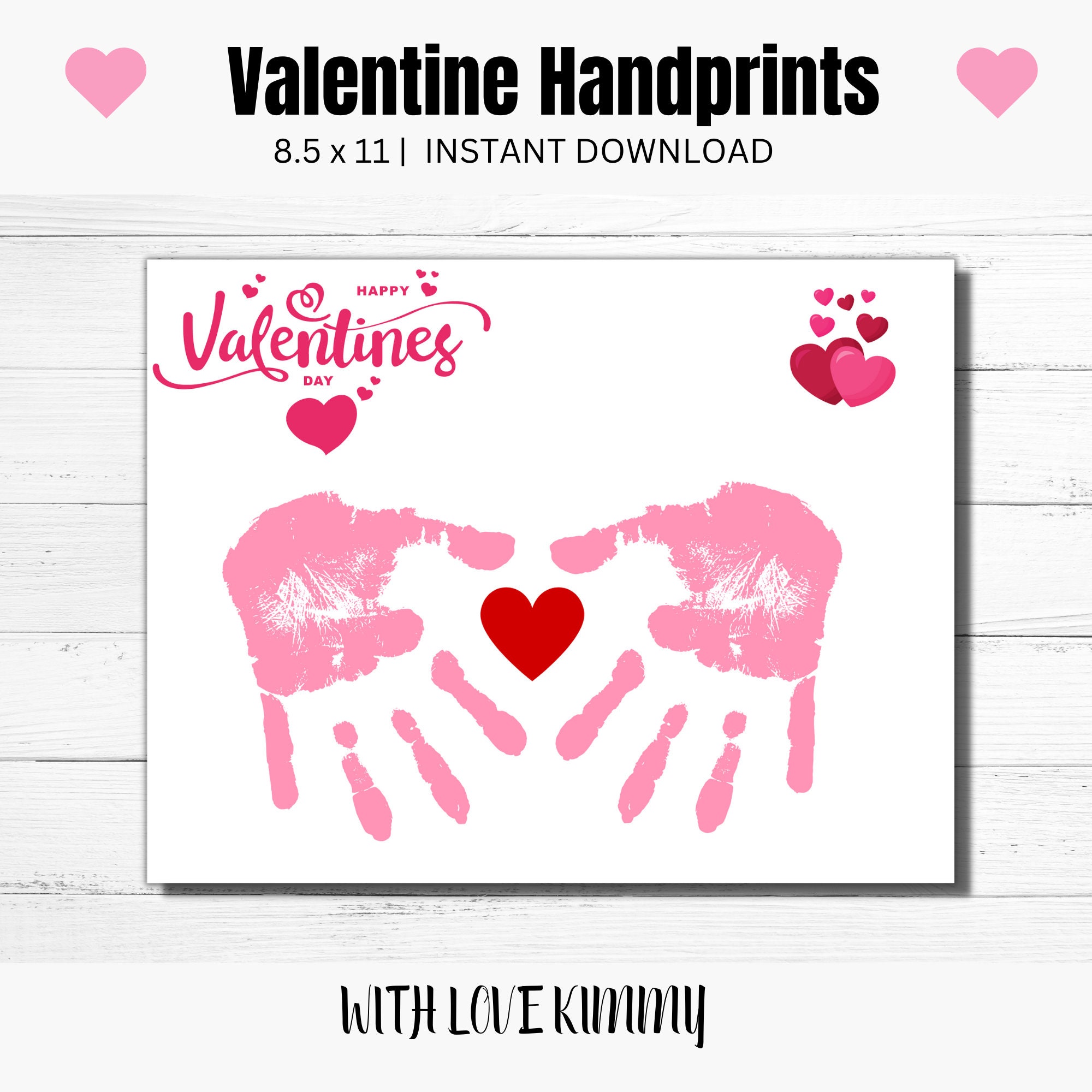 Valentine Handprint Craft Printable Bundle, Valentine Preschool Craft ...