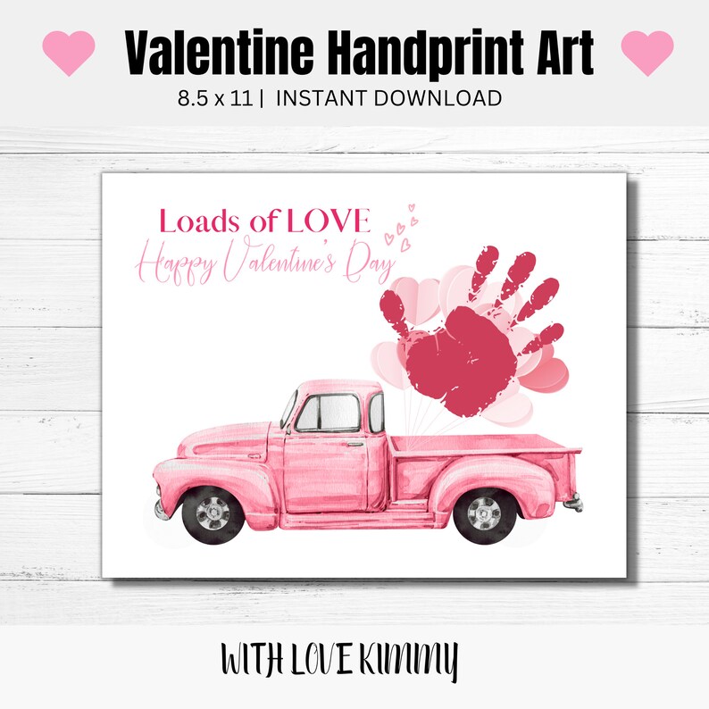 Valentine Handprint Craft Printable Bundle, Valentine Preschool Craft ...