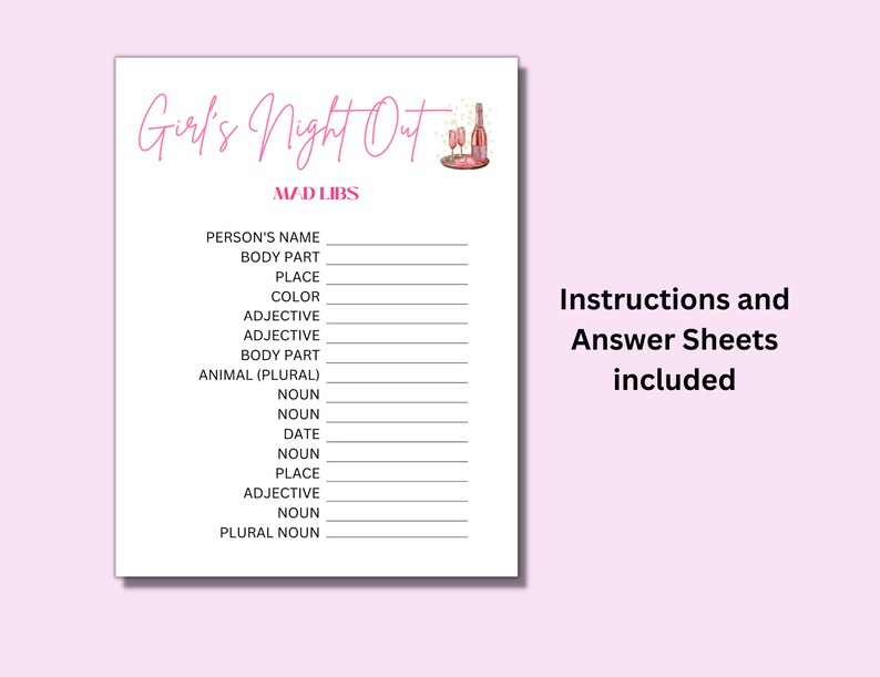 Printable Girls Night Out Game Bundle Party Games and Activities, Girls Party Games, Ladies ...