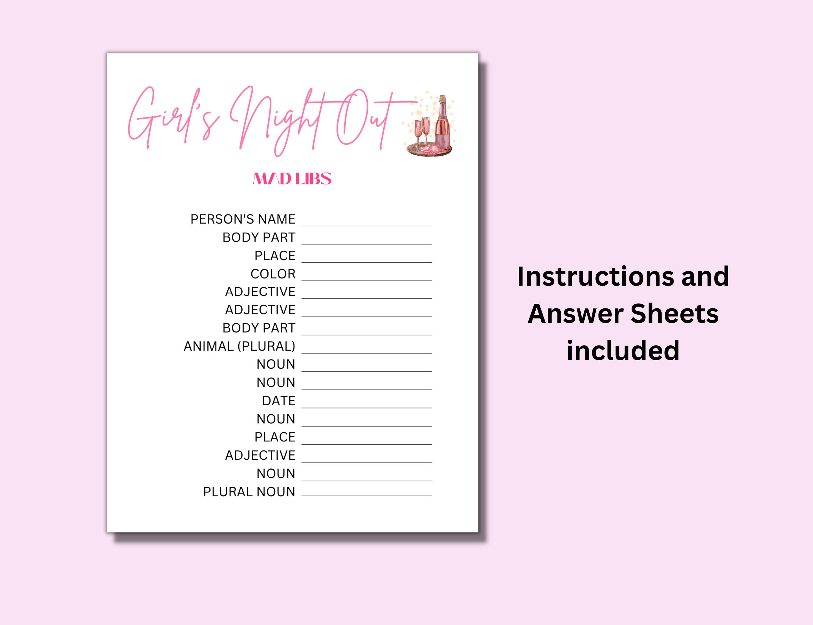 Printable Girls Night Out Game Bundle Party Games and Activities, Girls ...