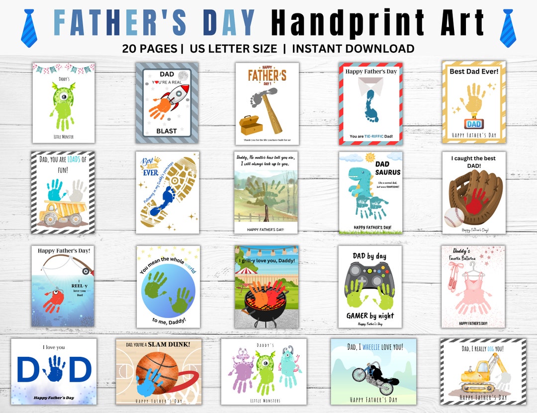 Father's Day Handprint Activity, Father's Day Printable, Happy Father's ...