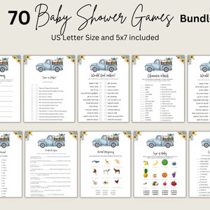 Fall Baby Shower Games Bundle, Girl Baby Shower Games, Fall Pink Truck ...
