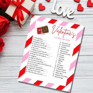 Printable Valentine's Day Game, CANDY MATCH Party Game and Activity ...