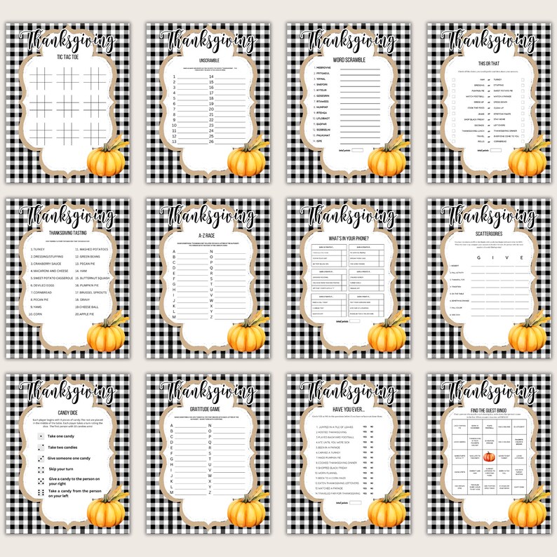 Thanksgiving Game Bundle, Thanksgiving Games, Thanksgiving Games for ...