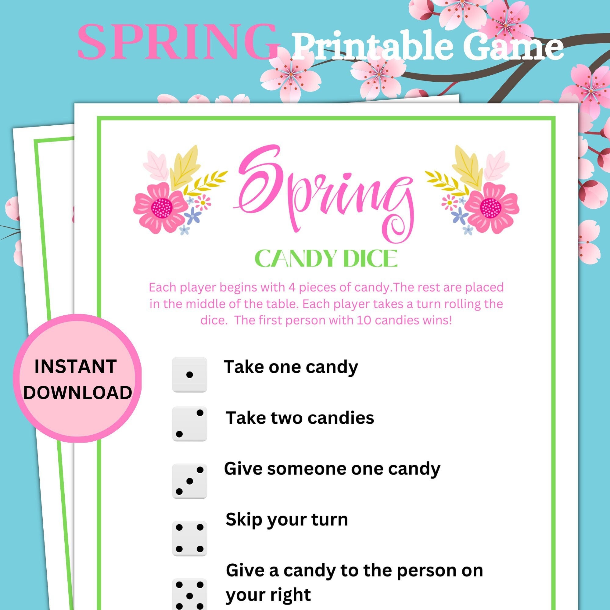 Printable SPRING Game, Spring Party Game and Activity, Kids Party Games ...