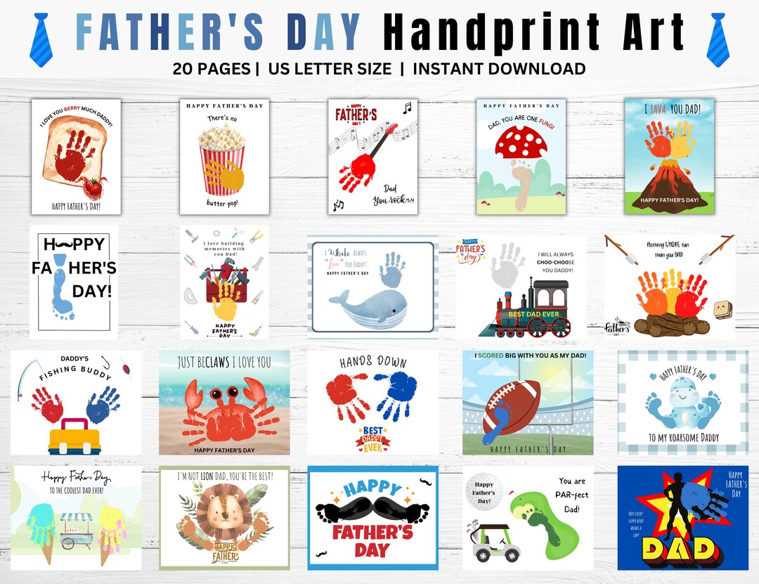 Father's Day Handprint Activity, Father's Day Printable, Happy Father's ...