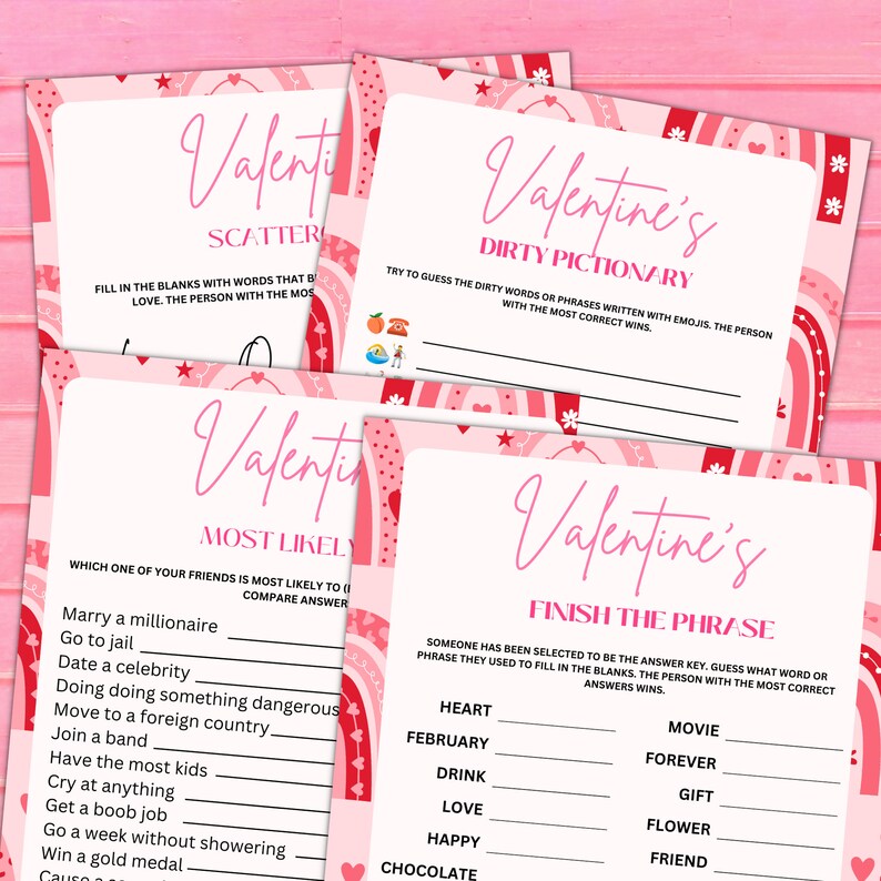 Printable Valentines Day Game Bundle Party Games and - Etsy