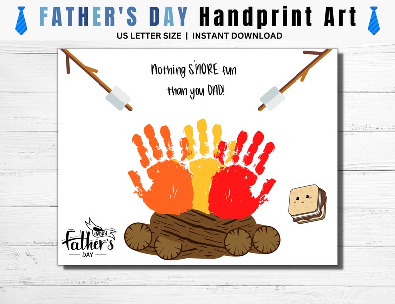 Father's Day Handprint Activity, Father's Day Printable, Happy Father's ...
