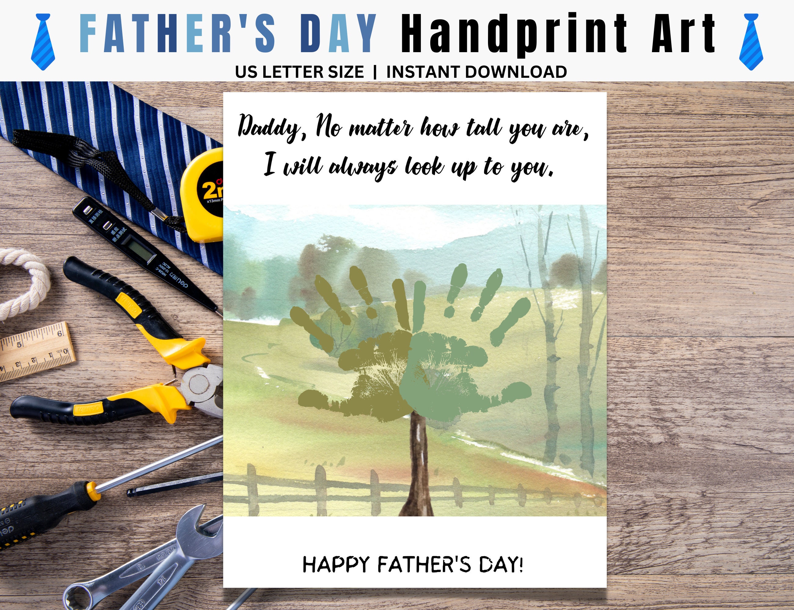 Father's Day Handprint Activity, Father's Day Printable, Happy Father's ...