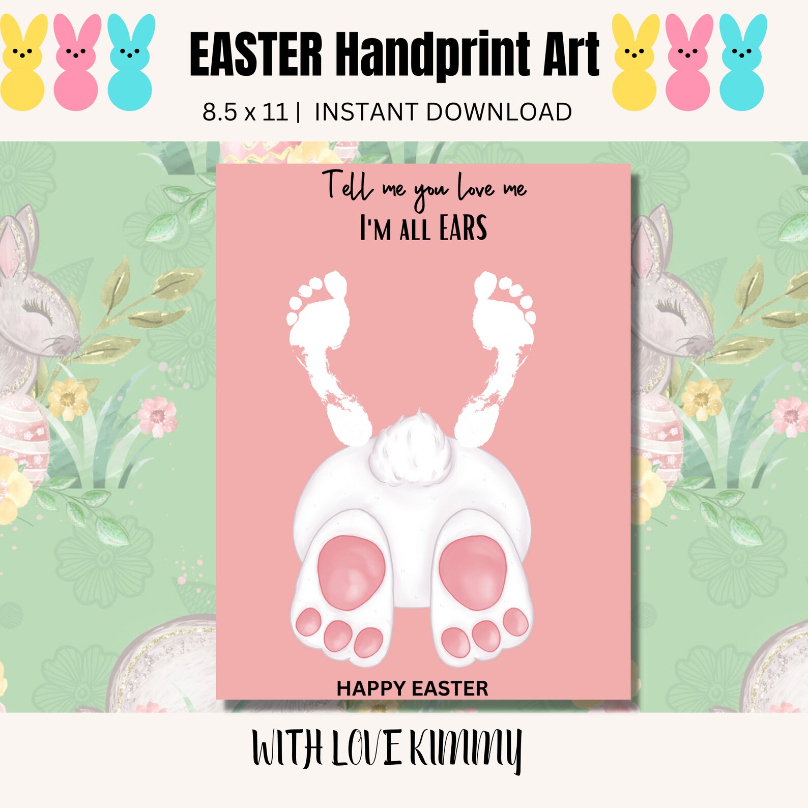 Easter Handprint Footprint Craft Printable, Preschool Craft, Easter ...