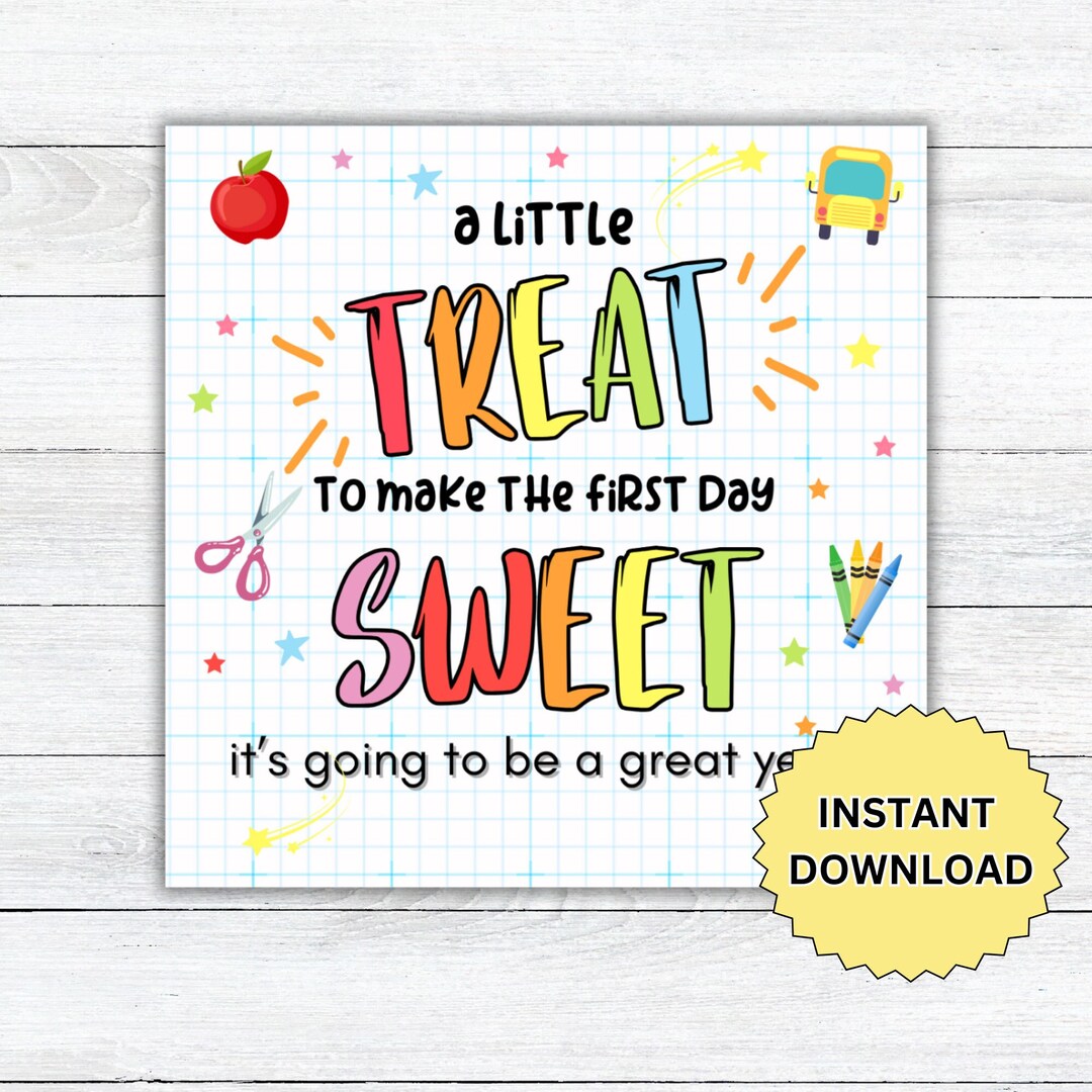 Teacher Sweet Treat Gift Tag, Teacher Appreciation, Baked Snack Teacher ...