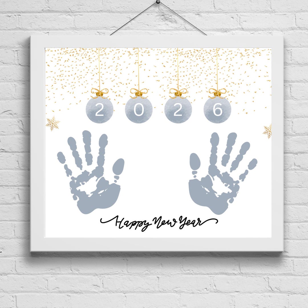 2026 New Years Handprint Art, New Year Craft, Kids Handprint Art Craft ...